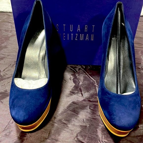 Stuart Weitzman | Shoes | Stuart Weitzman Nice Blue Suede Platform ...